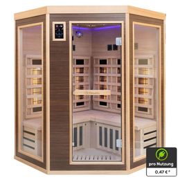 TroniTechnik Dewello® Infrarotkabine Infrarotsauna MONTREAL 140cm x 140cm inkl. 6 Vollspektrumstrahler