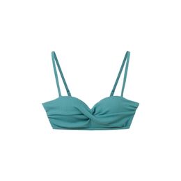 Tom Tailor Damen Bandeau-Bikinitop, grün, Uni, Gr. 38B