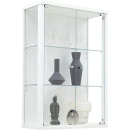 Fif Möbel Vitrine FIF MÖBEL "OPTIMA", weiß, B:56cm H:82cm T:25,2cm, Glas, Holzwerkstoff, Schränke, Hängevitrine/Glasvitrine 2x Glastür,perfekt für Sammler,Sammlervitrine