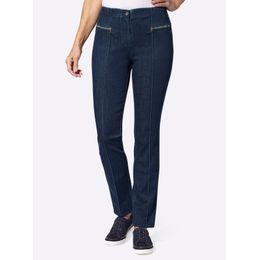 Bequeme Jeans COSMA Gr. 50, Normalgrößen, blau (blue-stone-washed) Damen Jeans