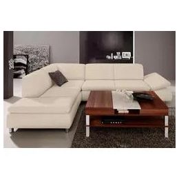 Ecksofa Max Winzer "Toulouse modern und bequem, aktuelles Design, hoher Sitzkomfort" Sofas Gr. B/H/T: 271cm x 75cm x 190cm, Luxus-Microfaser, Ottomane links, beige mit klappbaren Armlehnen, Breite 271 cm