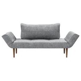 Schlafsofa INNOVATION LIVING TM "Zeal Designsofa mit verstellbaren Armlehnen" Sofas Gr. B/H/T: 200 cm x 61 cm x 70 cm, Webstoff grob TWIST, Styletto Beine, grau (granite) im Scandinavian Design, Styletto Beine, inklusive Rückenkissen