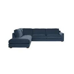 Ecksofa furninova "Grande Design und Komfort, L-Form" Sofas Gr. B/H/T: 271cm x 84cm x 321cm, Ottomane links, blau (petrolblau) sehr bequem dank loser Kissen und hochwertigem Sitzaufbau