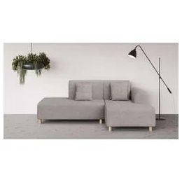 Ecksofa Inosign "Suyala" Sofas Gr. B/H/T: 258cm x 85cm x 168cm, Chenilleoptik, Recamiere rechts, ohne Hocker, grau (taupe) L-Form mit Hocker