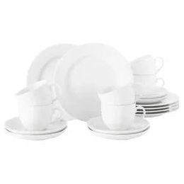 Kaffeeservice Seltmann Weiden "Geschirr-Set, Service Rondo" Geschirr-Sets Gr. 18 tlg., weiß 18 Teile, für 6 Personen