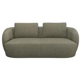 2,5-Sitzer FLEXLUX "Torino, rund, Couch, Loveseat" Sofas Gr. B/H/T: 186cm x 85cm x 102cm, Boucle, grün (fall green) Modernes, organisches Sofa-Design, Kaltschaum, Wellenunterfederung