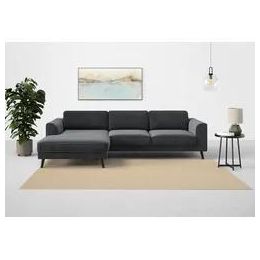 Ecksofa Trendmanufaktur "Lumber Jack, elegantes Designsofa, L-Form" Sofas Gr. B/H/T: 280cm x 85cm x 167cm, Breitcord, Recamiere links, ohne Bettfunktion-ohne Bettkasten, grau (anthrazit) wahlweise mit Bettfunktion u. Bettkasten