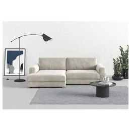 Ecksofa Trendmanufaktur "Bourbon, Designsofa mit tollem Sitzkomfort, L-Form" Sofas Gr. B/H/T: 250 cm x 84 cm x 176 cm, Breitcord, mega-Recamiere links, XXL ohne Sitztiefenverstellung, beige (sand) extra tiefe Sitzfläche, wahlweise mit Sitztiefenverstellung