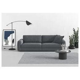 Big-Sofa Trendmanufaktur "Bourbon" Sofas Gr. B/H/T: 264 cm x 84 cm x 126 cm, Struktur fein, XXL ohne Sitztiefenverstellung, grau (dark grey) extra tiefe Sitzfläche, wahlweise mit Sitztiefenverstellung bestellbar