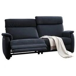 2-Sitzer Home Affaire "Turin" Sofas Gr. B/H/T: 155cm x 107cm x 97cm, Struktur, mit Relaxfunktion links, grau (anthrazit) mit motorischer Relaxfunktion, auch in Leder