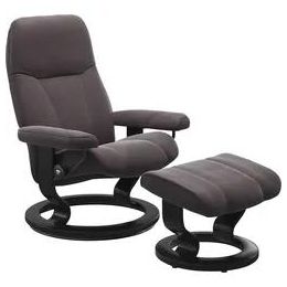 Relaxsessel stressless "Consul" Sessel Gr. Material Bezug, Material Gestell, Ausführung / Funktion, Maße, rot (bordeaux) mit Hocker, Classic Base, Größe M, Gestell Schwarz