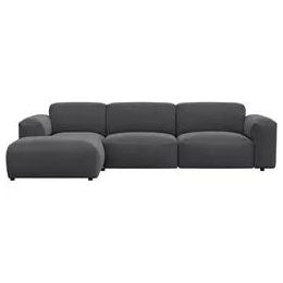 Ecksofa FLEXLUX "Lucera bequem und komfortabel durch hochwertigen Sitzaufbau, L.Form" Sofas Gr. B/H/T: 284cm x 73cm x 171cm, Chenille, Chaiselongue links, grau (dervit grau) modern & anschmiegsam, Kaltschaum, Stahl-Wellenunterfederung