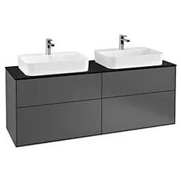 Villeroy & Boch Villeroy und Boch Finion Waschtischunterschrank F43200GK 160x60,3cm, Abdeckplatte black matt, Anthracite matt