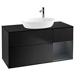 Villeroy & Boch Villeroy und Boch Finion Waschtischunterschrank G952HGPD 120cm, Abdeckplatte black matt, Emotion, Regale Midnight matt lacquer, Black matt lacquer