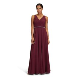 Abendkleid Vera Mont "Vera Mont mit Plissee" Gr. 38, Normalgrößen, rot (deep wine) Damen Kleider Dekoelemente