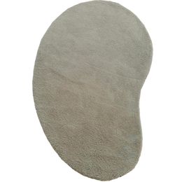 Hochflor-Teppich LeGer Home by Lena Gercke "Halrum, einfarbig, besondere Form, modern" Teppiche Gr. B: 100 cm 1 St., 25 mm, L: 150 cm, grau (taupe) organische Form, bean shape, kuschelig, Wohnzimmer, Schlafzimmer