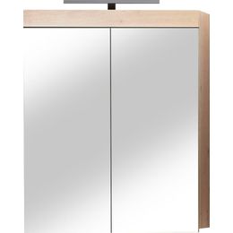 Spiegelschrank Inosign "Avena" Schränke Gr. B/H/T: 60 cm x 77 cm x 17 cm, inkl. Beleuchtung, 2 St., braun (asteichefarben) Breite 60 cm, wahlweise mit LED-Beleuchtung, Badezimmerschrank