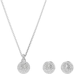 Ohrring und Ketten Set Swarovski "Schmuckset Multipack Schmuck Geschenk Meteora, 5683445" Schmuck-Sets silberfarben (metallfarben, kristallweiß, kristallweiß) Damen mit Swarovski Kristallen