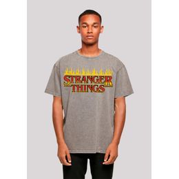 F4NT4STIC Herren T-Shirt "Stranger Things Fire Logo Men Netflix TV Series", grau, Gr. XL, Obermaterial: 100% Baumwolle, Shirts, Premium Qualität