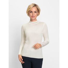 CLASSIC Damen Strickpullover "Pullover", beige, Gr. 38, unifarben, 65% Viskose, 35% Baumwolle, Pullover
