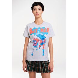 logoshirt Damen T-Shirt "Batman & Robin", grau, Gr. S, bedruckt, 95% Baumwolle, 5% Viskose, Shirts, mit coolem Print