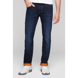 CAMP DAVID Herren Regular-fit-Jeans, blau, Gr. 34, Abriebeffekte, Material: 66% Baumwolle, 33% Polyester, 1% Elasthan, Jeans, mit normaler Leibhöhe