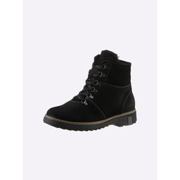 Waldläufer WALDLÄUFER Damen Stiefelette, Gr. 4,5, schwarz, Lammfell, Veloursleder, Schuhe