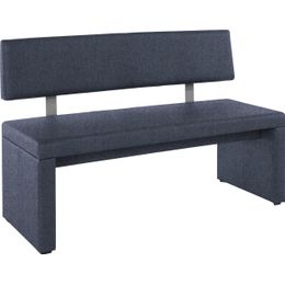 Sitzbank Home Affaire, B:160cm H:90cm T:53cm, blau, Holzwerkstoff, Massivholz, Esszimmer, Sitzbänke, "Charissa", mit Lehne, Breite 140, 160 oder 180