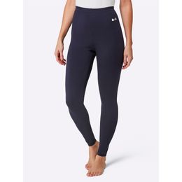 feel good Damen Leggings, Gr. 40, blau, 95% Baumwolle, 5% Elasthan, unifarben, Hosen