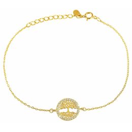 Adelia&acute;s ADELIA ́S Damen Armband "Damen Armband Lebensbaum aus 925 Silber mit Zirkonia 20 cm", 20, Silber 925 (Sterlingsilber), gold, Silber 925