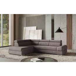Sit & More Ecksofa SIT & MORE, B:270cm H:79cm T:213cm, grau, 90% Polyester, 10% Polyamid, Wohnzimmer, Sofas, "Broadway L-Form", mit verstellbaren Kopfteilen,