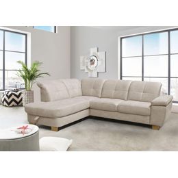 Ecksofa Alina, B:277cm H:98cm T:219cm, beige, Microfaser GDU (100% Polyester), Wohnzimmer, Sofas, "Karima", inkl. Rückenlehnenverstellung, wahlweise