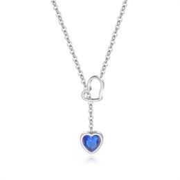 Damen Kette mit Anhänger "Cuore", silber, Basic, Collezione Alessandro, Metall, Halsketten, mit Glasstein