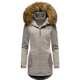 Marikoo Damen Wintermantel "Sanakoo", grau, Gr. XL, Oberstoff: 100% Polyester, Futter: 100% Polyester, Wattierung: 100% Polyester, Ärmelfutter: 100%