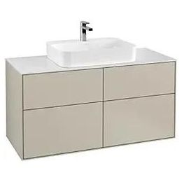 Villeroy & Boch Villeroy und Boch Finion Waschtischunterschrank F38100HH 120x60,3cm, Abdeckplatte white matt, Sand Matt Lacquer