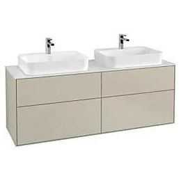 Villeroy & Boch Villeroy und Boch Finion Waschtischunterschrank F43100HH 160x60,3cm, Abdeckplatte white matt, Sand Matt Lacquer