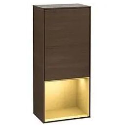 Villeroy & Boch Villeroy und Boch Finion Seitenschrank G550HFGN 41,8cm, rechts, Emotion, Regal unten Gold matt, Walnut veneer