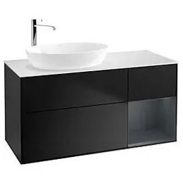 Villeroy & Boch Villeroy und Boch Finion Waschtischunterschrank G931HGPD 120cm, Abdeckplatte white matt, Emotion, Regale Midnight matt lacquer, Black matt lacquer