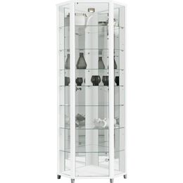 Fif Möbel Vitrine FIF MÖBEL "TRIO" Schränke weiß EckvitrineGlasvitrine 1x Glastür, perfekt für Sammler, Sammlervitrine