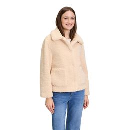 Plüschjacke Cartoon "Cartoon Plüschjacke mit Kragen" Gr. 42, beige, Damen, Obermaterial: 100% Polyester. Futter: 100% Polyester., Jacken