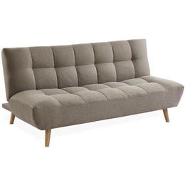 Sweeek - 3-Sitzer Klapp-Sofa mit Stoffbezug und Klick-Klack-System, Polyester, Beige