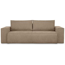 Napi ii Sofa 3 Sitzer, mit Schlaffunktion, Modern, hellbraun - Konsimo