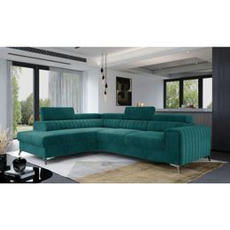 Ecksofa mit Schlaffunktion und Bettkasten, Couch für Wohnzimmer, Schlafsofa Sofagarnitur L-Form Wohnlandschaft mit Bettfunktion 278x92x205 cm olivier