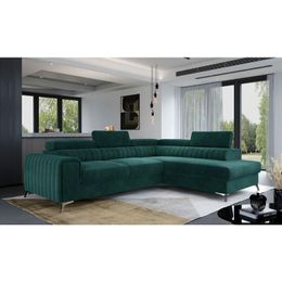 Ecksofa mit Schlaffunktion und Bettkasten, Couch für Wohnzimmer, Schlafsofa Sofagarnitur L-Form Wohnlandschaft mit Bettfunktion 278x92x205 cm olivier