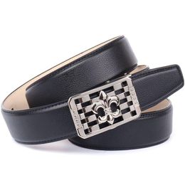 Anthoni Crown Damen Lederg&uuml;rtel Schlie&szlig;e mit Lilien-Motiv schwarz 80