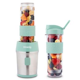 H.Koenig Smoothie-Maker SMOO18 / Gehäuse aus gebürstetem Edelstahl / 4 Klingen aus rostfreiem Stahl / 570 ml