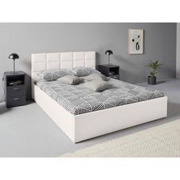 Westfalia Schlafkomfort Polsterbett inkl. Bettkasten bei Ausf&uuml;hrung mit Matratze, in 2 H&ouml;hen wei&szlig; Liegefl&auml;che L&auml;nge B: 200cm x 160cm, Kunstleder Standardh&ouml;he, H&ouml;he 