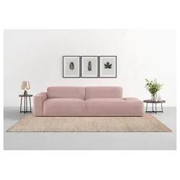 Big-Sofa Trendmanufaktur "Braga, mit hochwertigem Kaltschaum, Megasofa, in Cord erhältlich" Sofas Gr. B/H/T: 277cm x 72cm x 107cm, Struktur fein JOIZ, Recamiere rechts, lila (flieder) modernes Big-Sofa, Couch mit hohem Sitzkomfort, 27772107 cm (BHT)