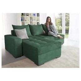 Ecksofa Collection AB "Josy L-Form" Sofas Gr. B/H/T: 214cm x 84cm x 161cm, Cord, Ottomane beidseitig montierbar, grün (dunkelgrün) mit Bettfunktion und Bettkasten, Federkern