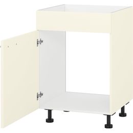 Spülenschrank KOCHSTATION ""KS-Scafa"" Schränke Gr. B/H/T: 50 cm x 75 cm x 56 cm, Türanschlag: rechts, beige (magnolia, nussbaum tabak) in verschiedenen Breiten, wahlweise Türanschlag rechts oder links